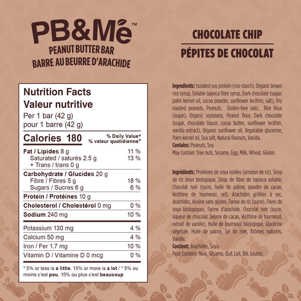 PB&Me Peanut Butter Bar Case – Chocolate Chip - Wholesale.SahahNaturals